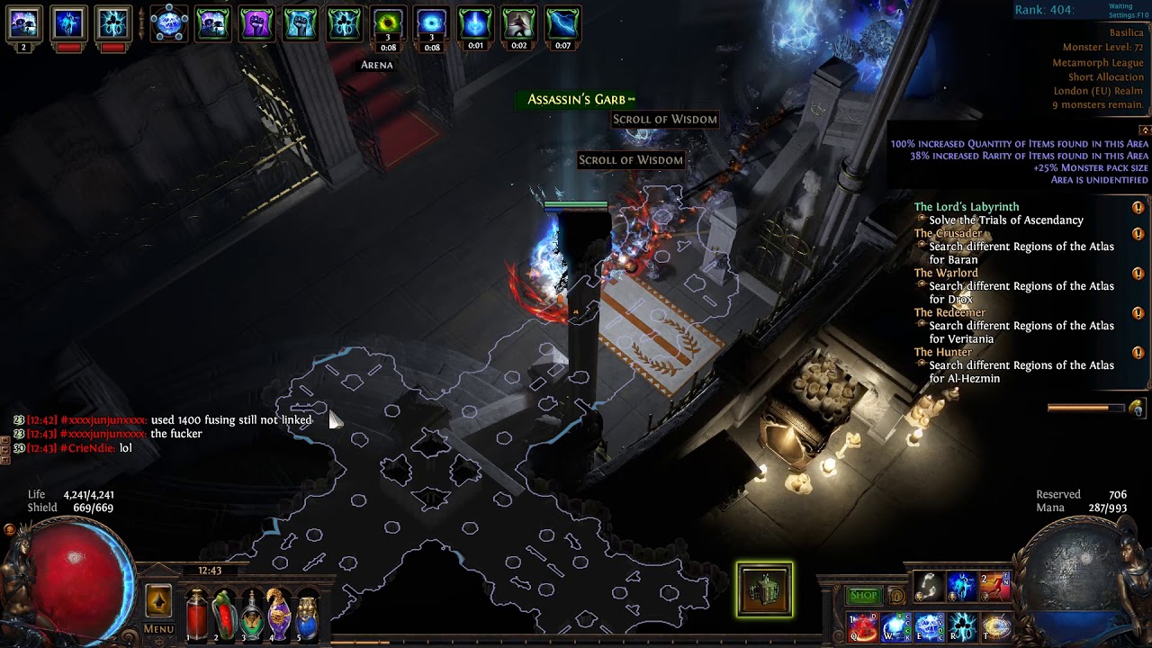 Storm Brand Build Path of Exile Basilica T5 Map in 3 9 Metamorph - YouTube