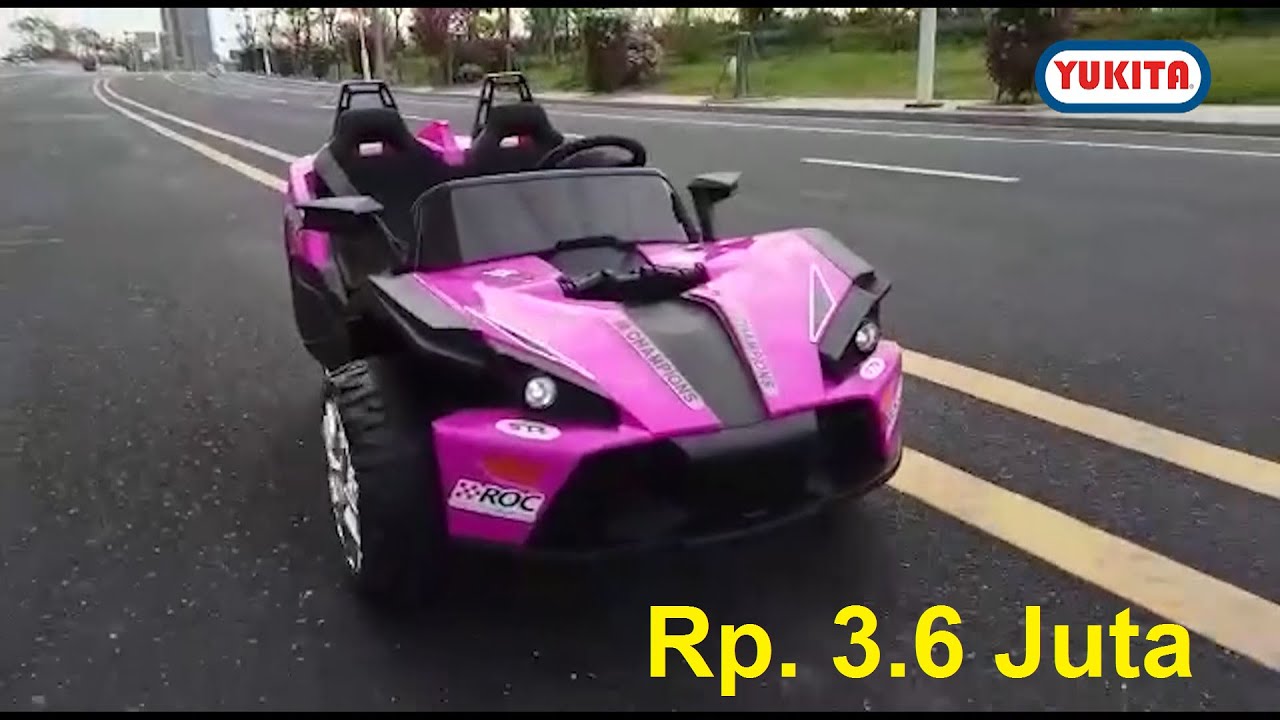 REVIEW Pendek YUKITA 777 ROSE PINK Edition Mainan Anak Mobil Aki JEEP ...