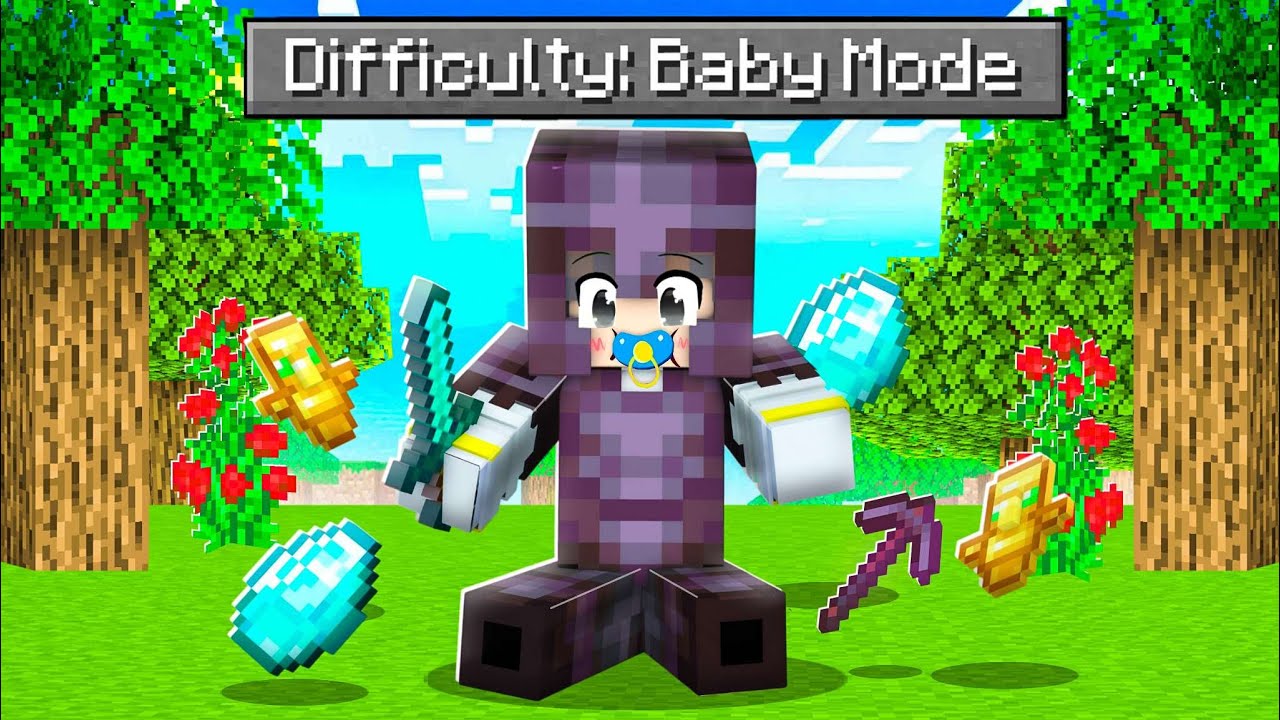 Minecraft But It's on BABY Difficulty! - YouTube