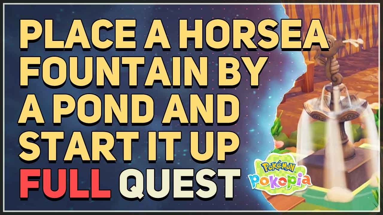 Place a Horsea fountain by a pond and start it up Pokemon Pokopia - YouTube