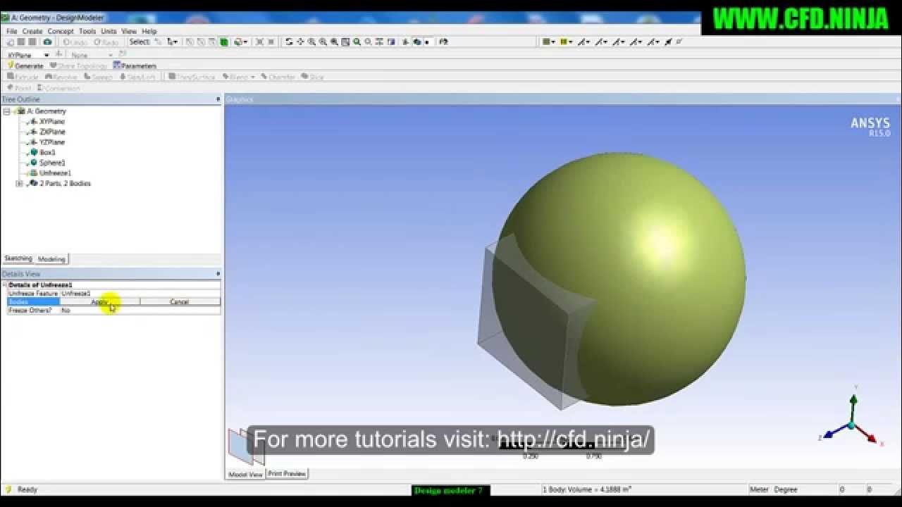DESIGN MODELER - Freeze & Unfreeze - Basic Tutorial 7 - YouTube