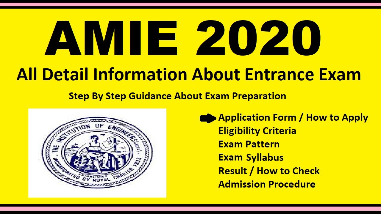 AMIE 2020 - Notification, Dates, Application, Eligibility, Admit Card ...