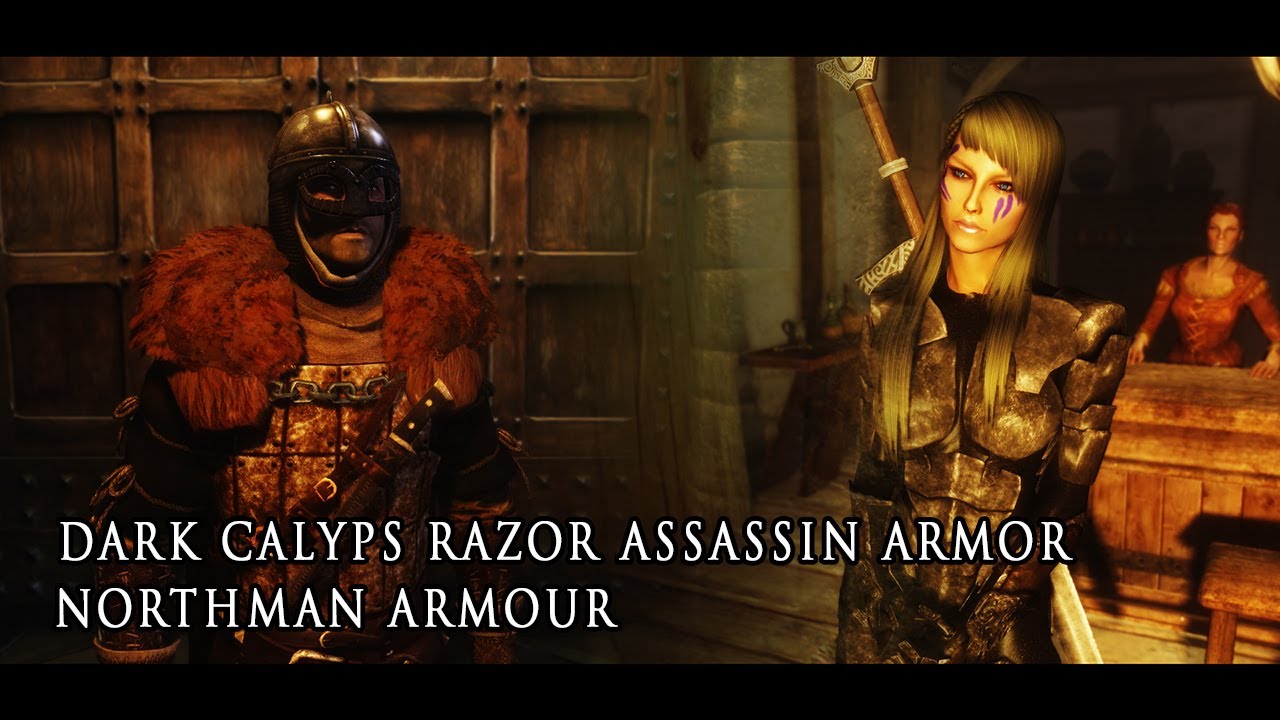 TES V - Skyrim: Dark Calyps Razor Assassin Armor, Northman Armour - YouTube