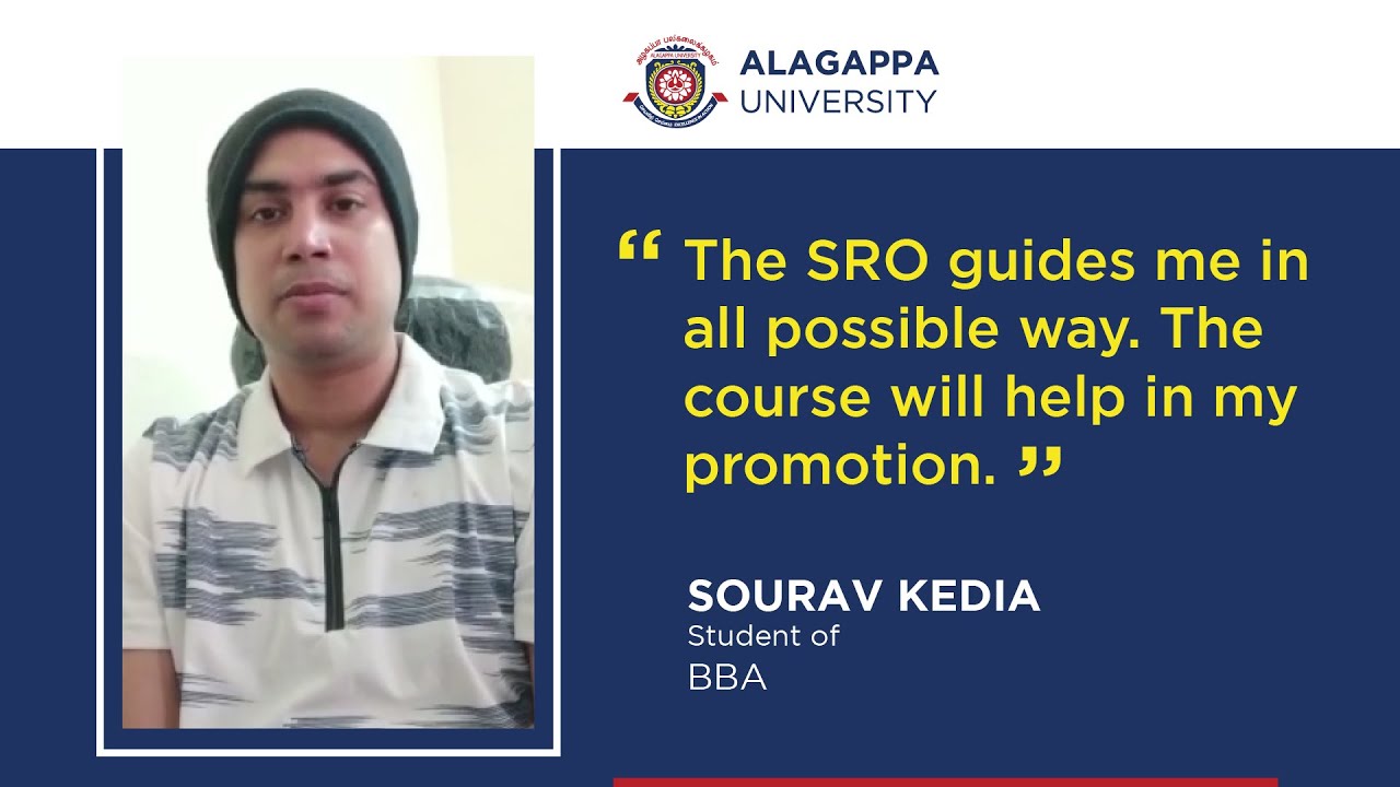 SOURAV KEDIA - "The Student Relationship Officer guides me in all the ...