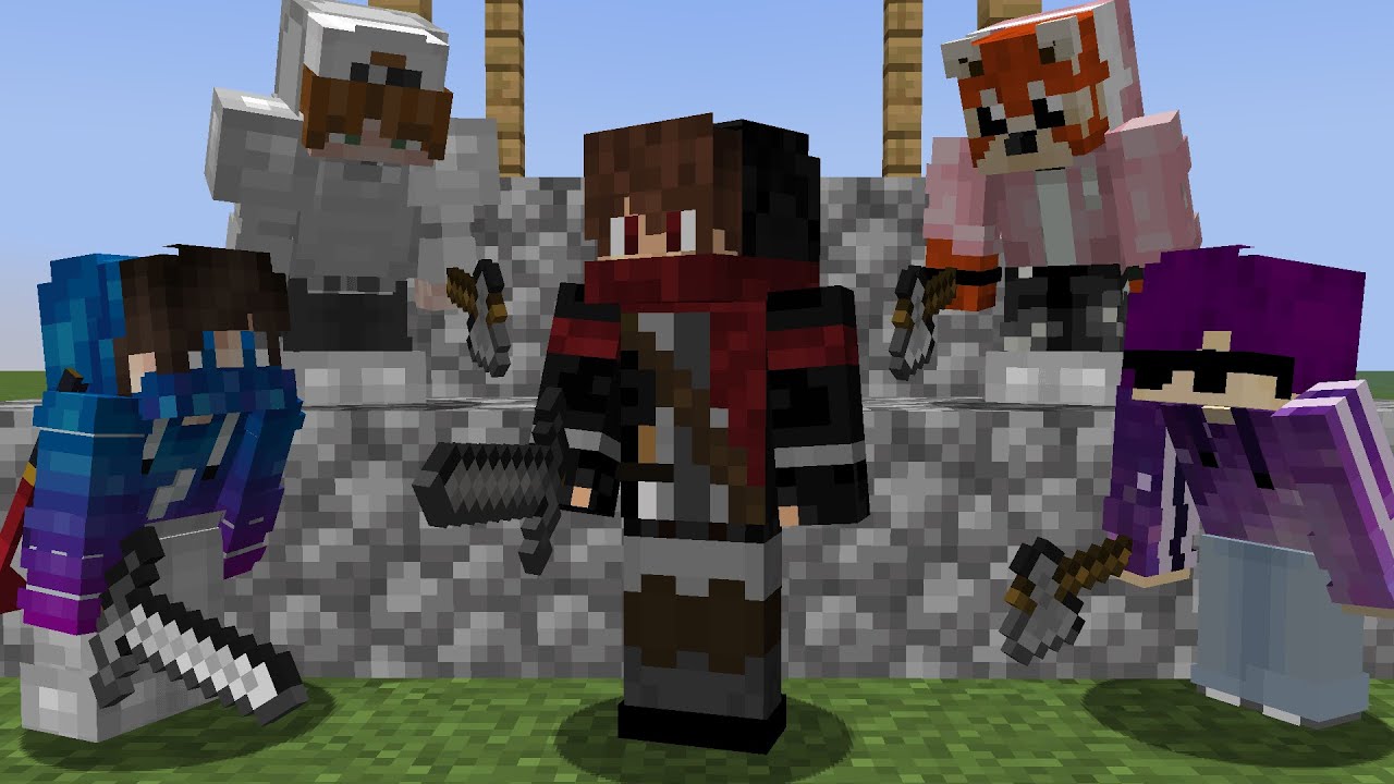 Minecraft SuperFlat Runner VS 4 Hunters - YouTube