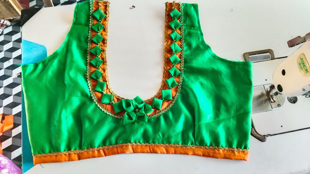 simple round neck blouse design cutting and stitching - YouTube