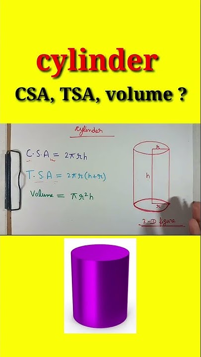 CSA, TSA, Volume of cylinder ? |cylinder| #shorts - YouTube