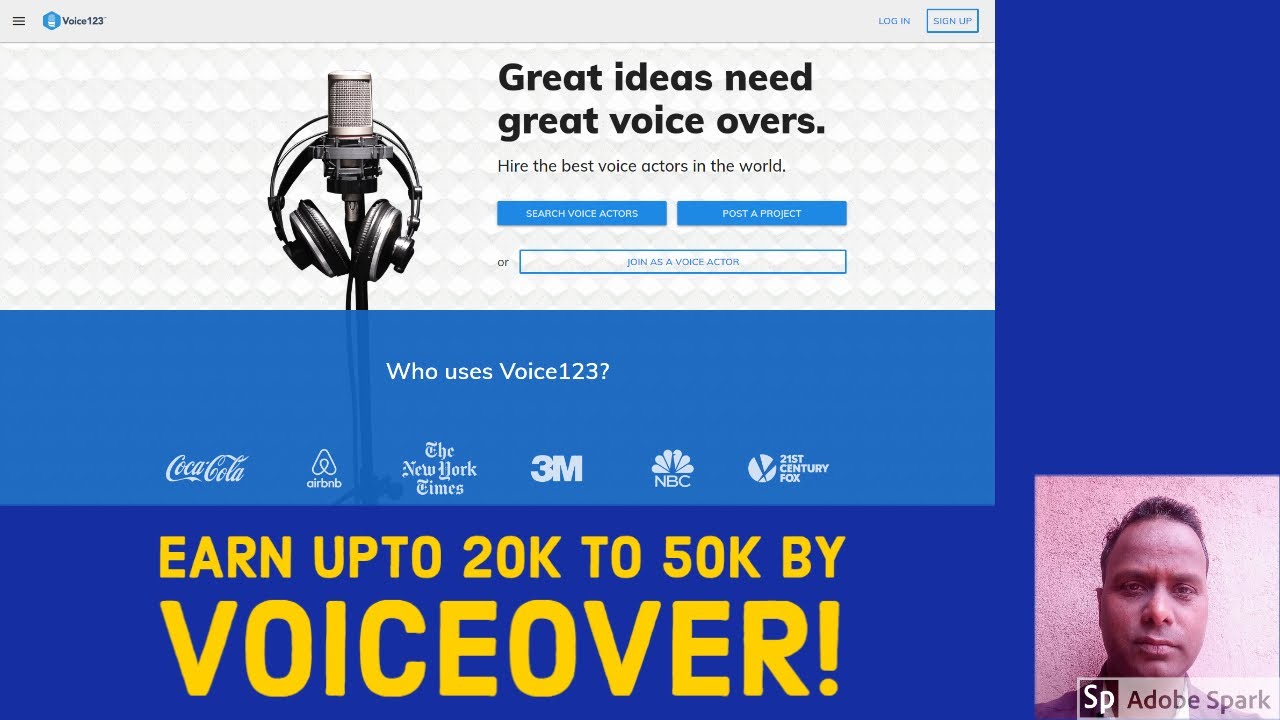 VOICE123 EARN BY VOICEOVER UPTO 20K# - YouTube