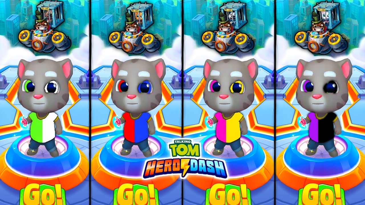 Talking Tom Hero Dash : 4 Hero Tom 2 Colour Suit's And Fights With Big Boss & Saving The All ...