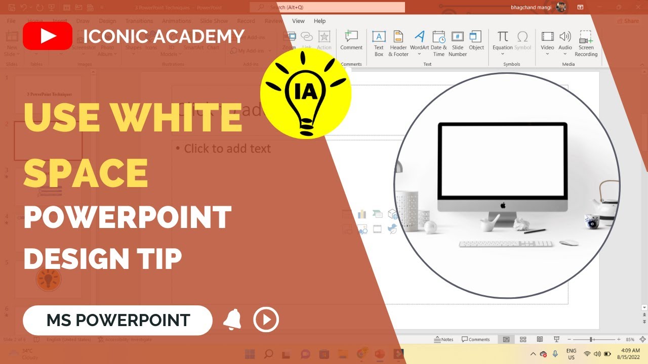 Use White Space in Your Presentation Slide Don't Clutter || ICONIC ...