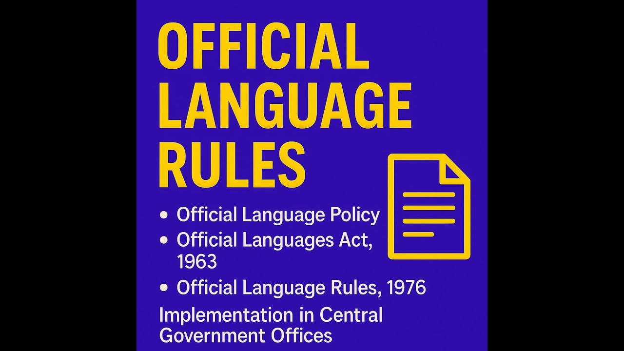 Official Language Rules | Hindi Policy, Act 1963, Rules 1976 | LDCE ...