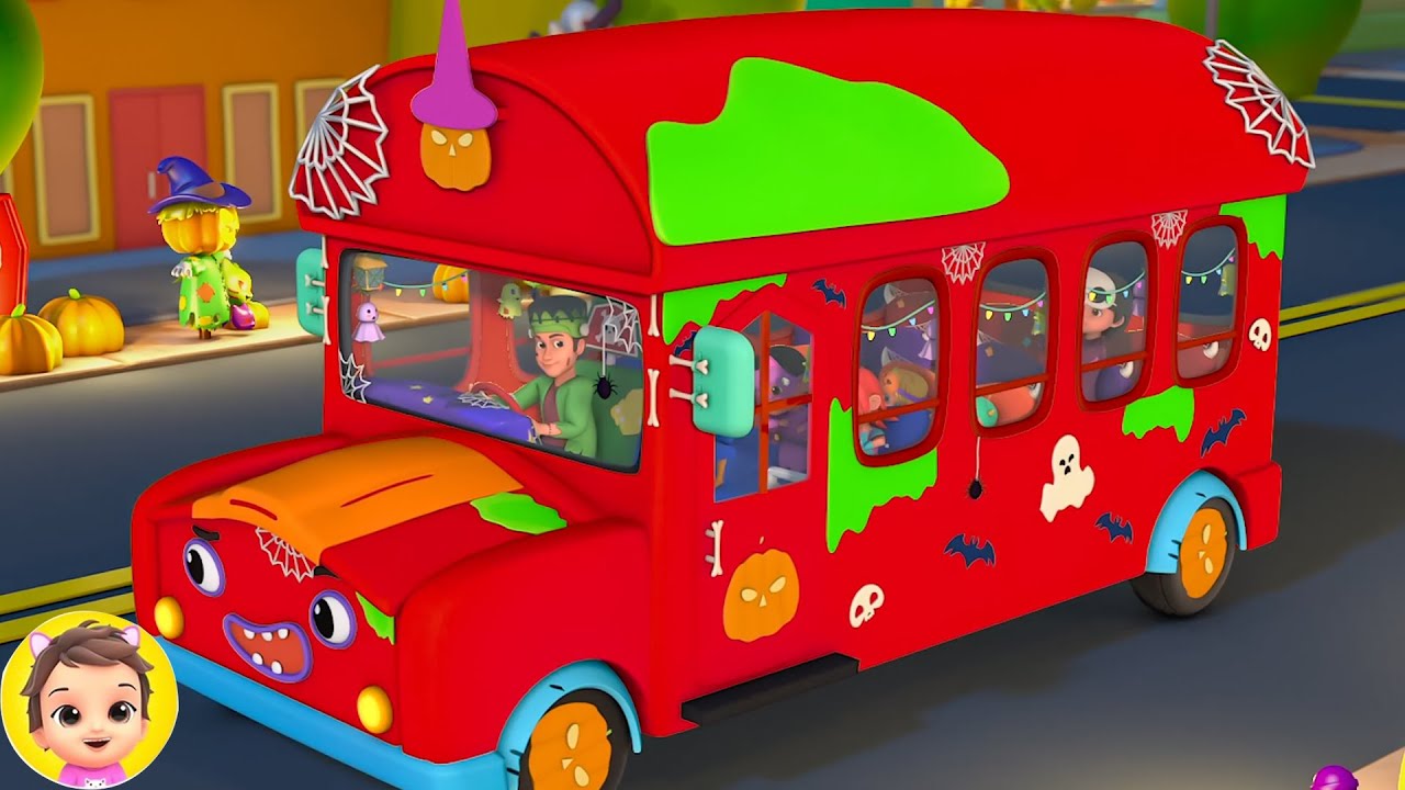 Halloween Wheels On The Bus Nursery Rhyme & Songs for Kids - YouTube