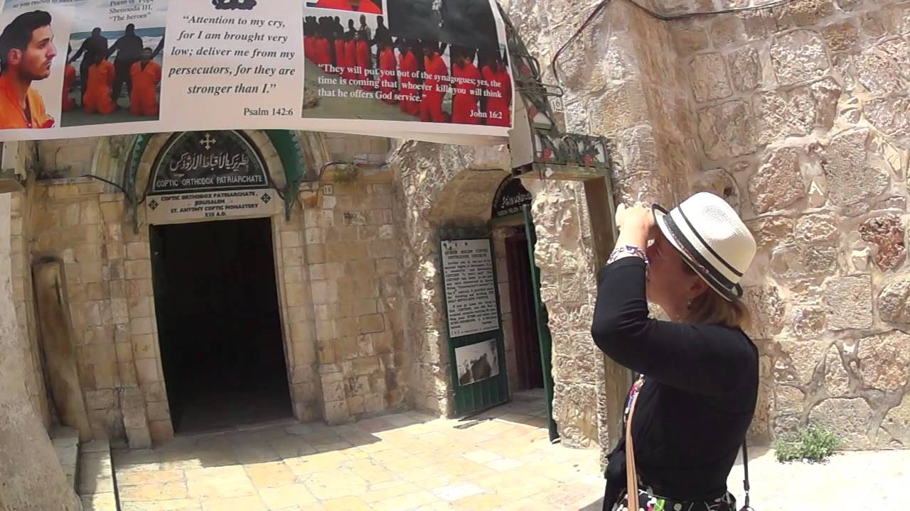 9th Station of the Via Dolorosa, Jerusalem - Jesus falls the third time ...