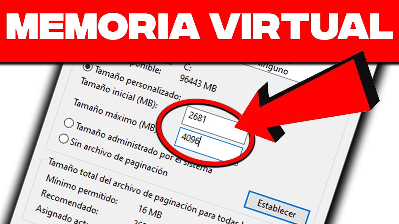 Que es y Como Configurar MEMORIA VIRTUAL Windows 10 - YouTube