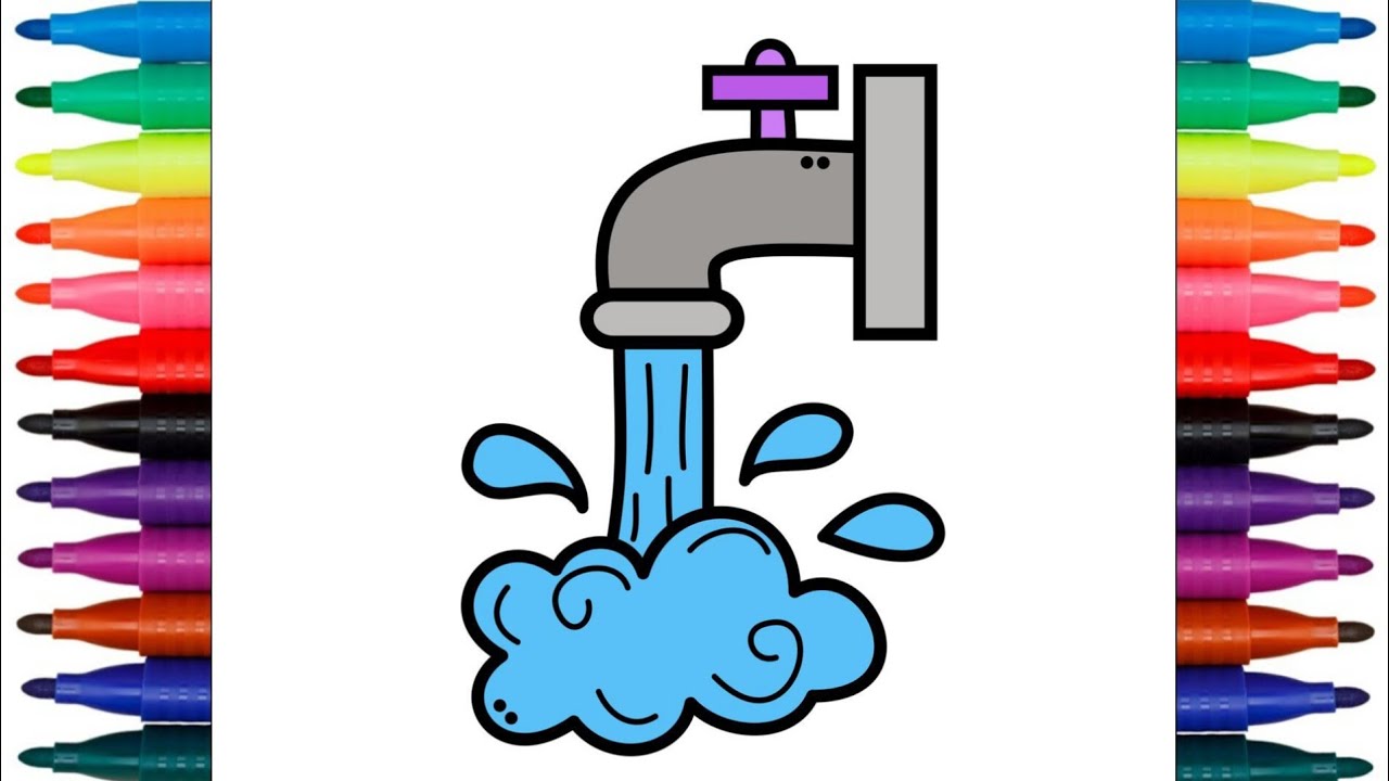 Drawing step by step| 💧How to draw a tap |learn drawing for beginners 💥 ...