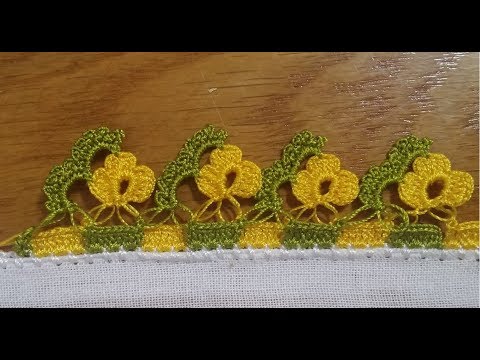 Basit Sıralı Çiçekli Oya Modeli