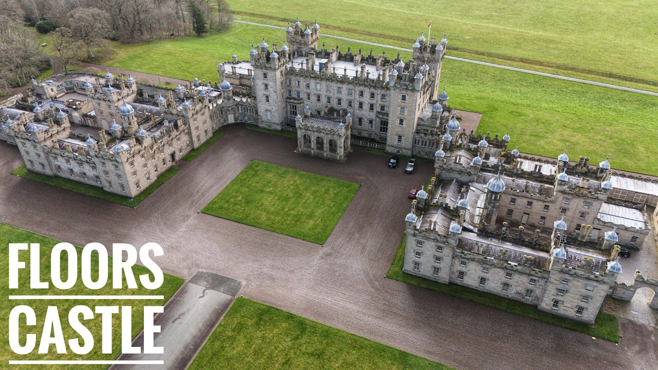 Floors Castle Flyover 4K - YouTube