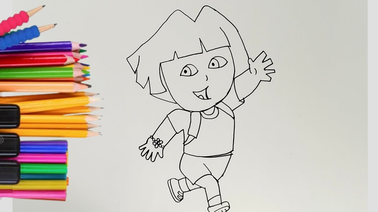 Dora the explorer drawing, colouring | Easy Drawing - YouTube