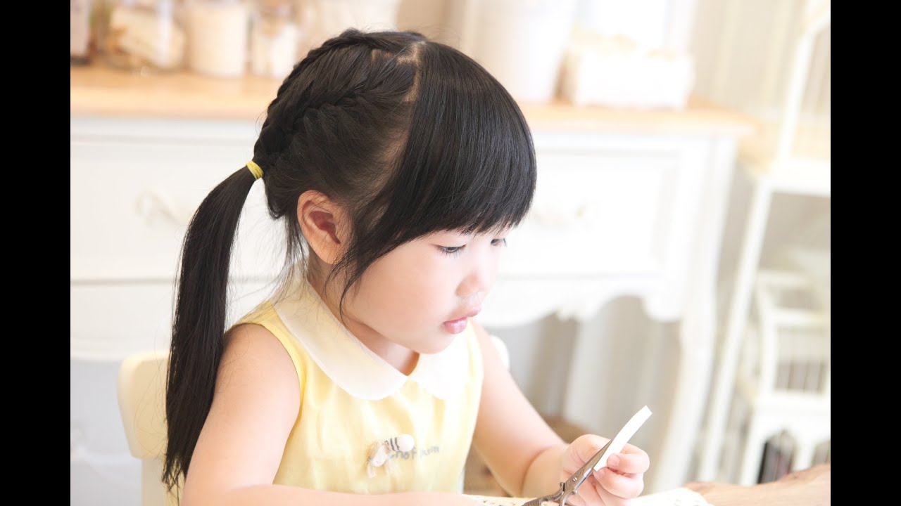 10 Double braid pony tails ภาค 1 เปียหางม้าน่ารักๆค่ะ (Yuki 3.6y) - YouTube