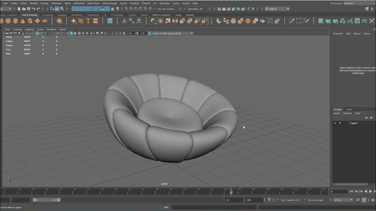 Round sofa 3D models in Maya//#3d #3dmodel #animation #mayatutorial # ...