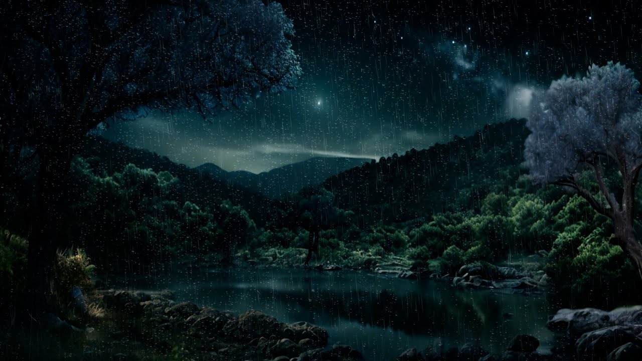 Evening Rain On Quiet Lake | Rainfall Symphony At Lakeside | Calm Rain ...