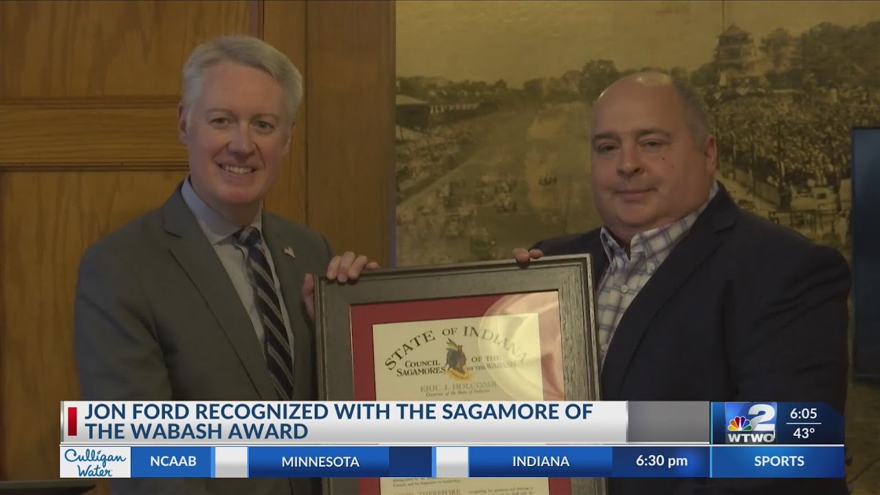 Jon Ford given Sagamore of the Wabash - YouTube