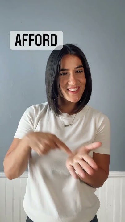Afford Asl Glossary The Asl Shop Youtube