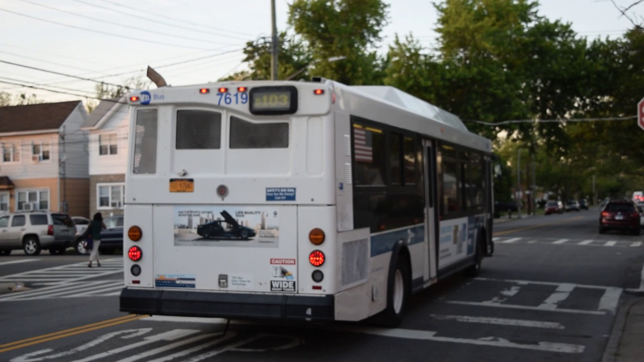 Williams Avenue-bound Orion VII CNG (7619) B103 Limited bus leaving ...
