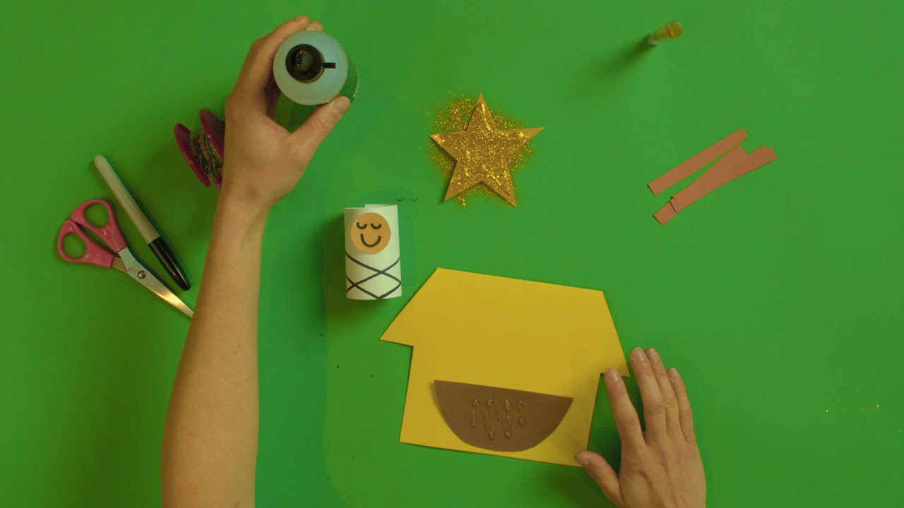 Child In A Manger Born - Baby Jesus Christmas Card Craft Idea - From ...