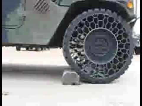 airless tire humvee - YouTube