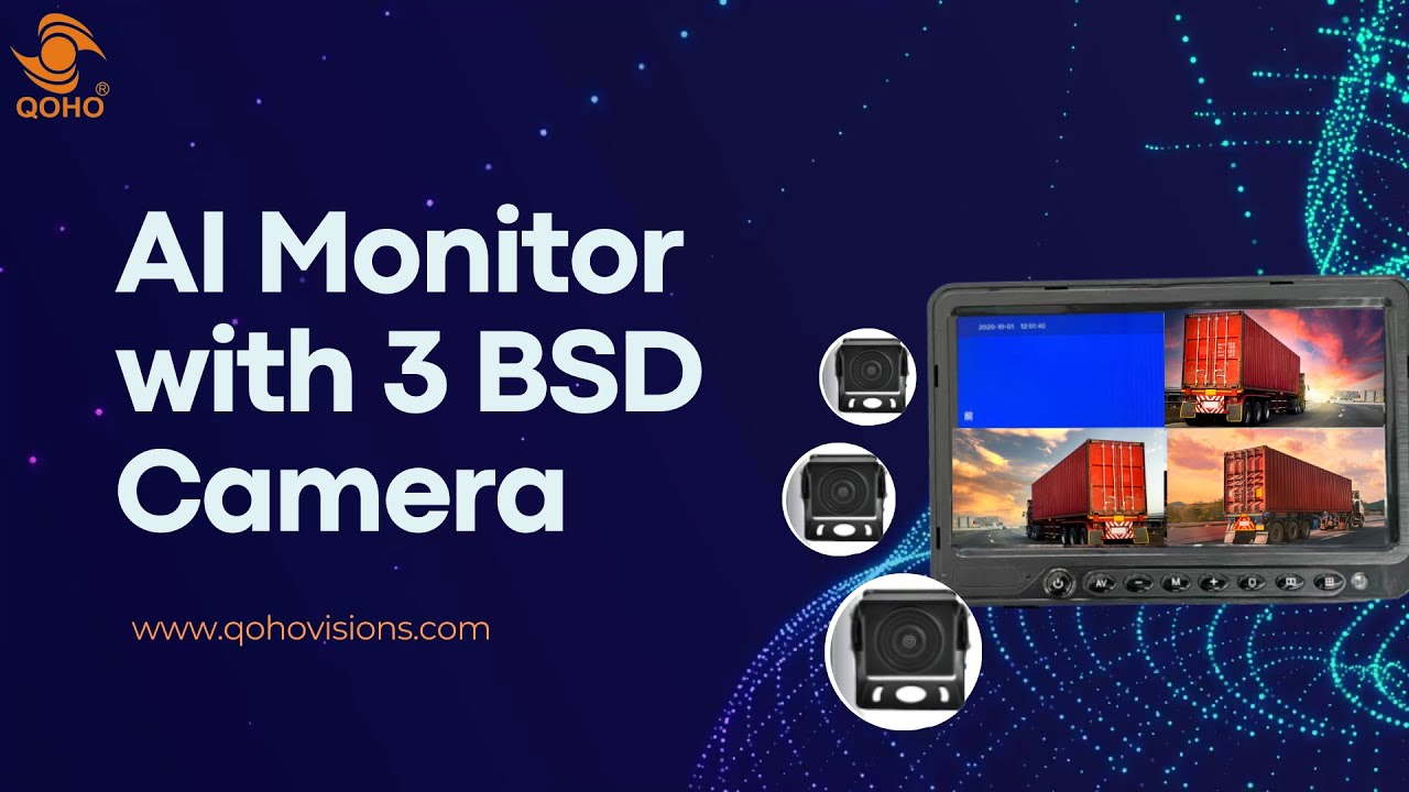 AI monitor with left,right,rearview side BSD camera.DVS QOHO #BSD #AI # ...