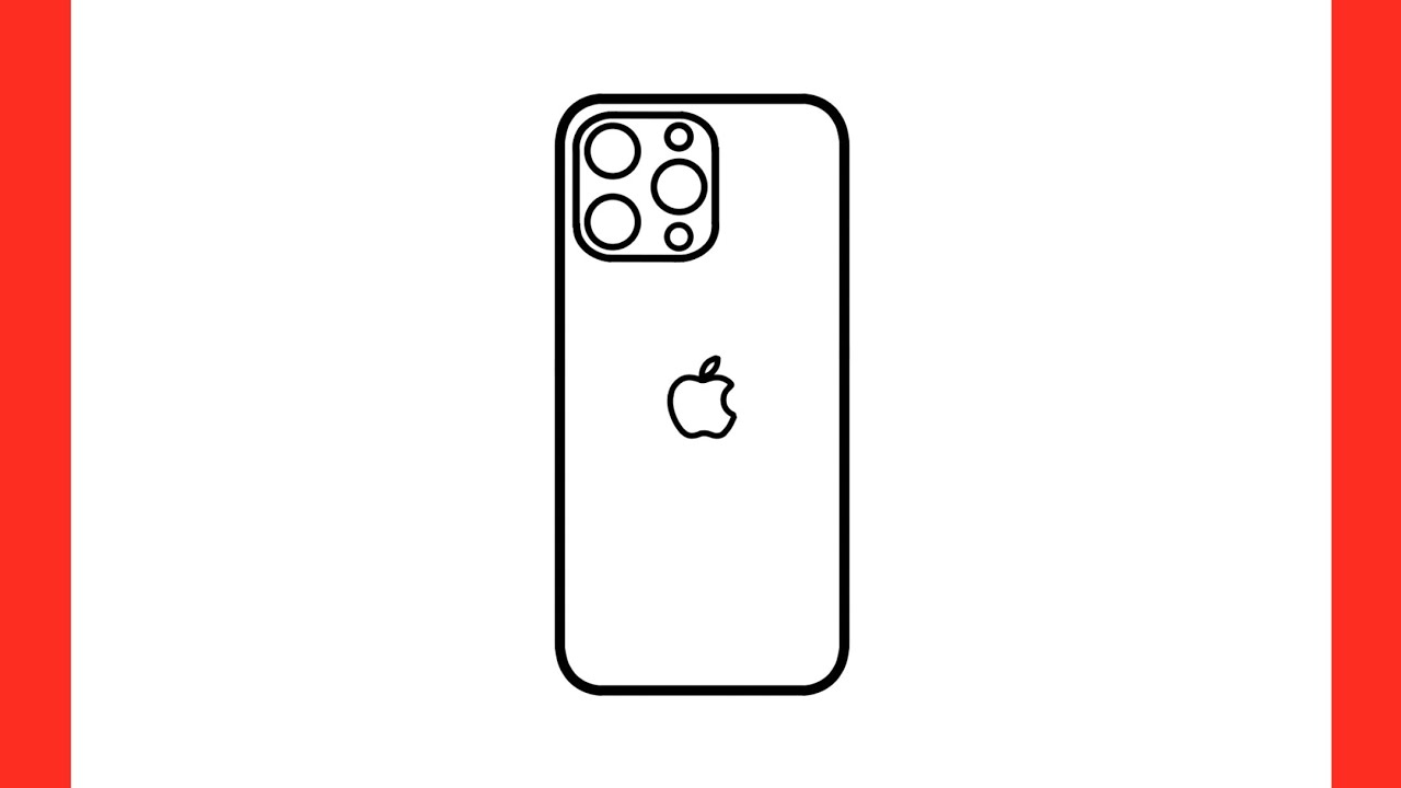 How to draw an IPHONE 15 PRO MAX / drawing iPhone 14 step by step - YouTube