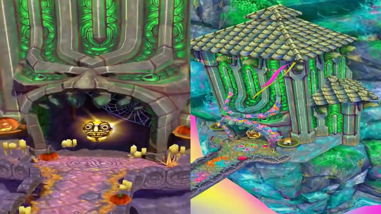 Temple Run 2 Spooky Summit Vs Holi Festival - YouTube