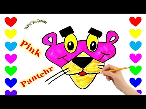 How to draw Pink Panther | learn drawing Pink Panther face easy with ...