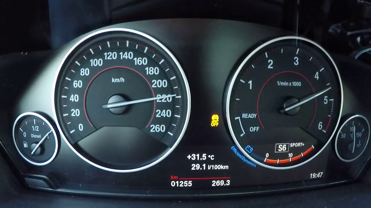 BMW 335d Launch Control - acceleration 0-220 km/h - YouTube