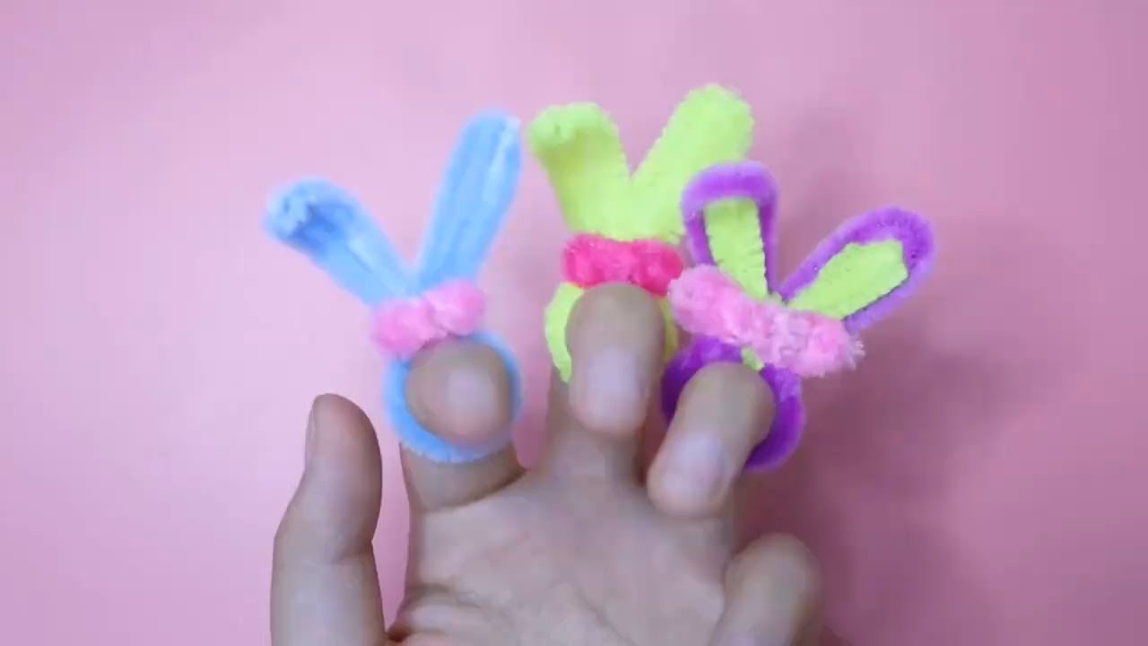 How to make Pipe Cleaner Easter Bunny Rings - YouTube