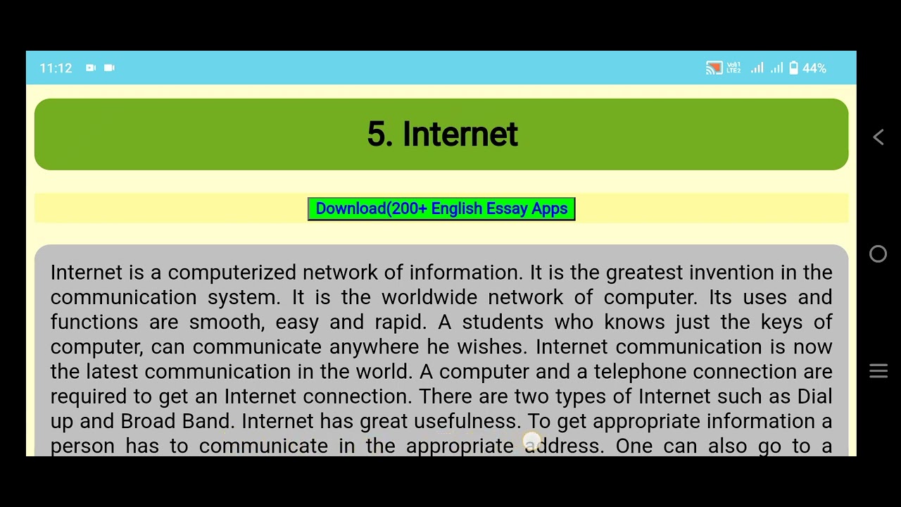 paragraph on internet || simple paragraph on internet and its use - YouTube