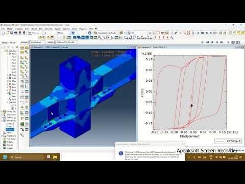 sTEEL bEAM COLUMN JOINT CYCLIC SEISMIC LOAD ANALYSIS IN abaqus - YouTube