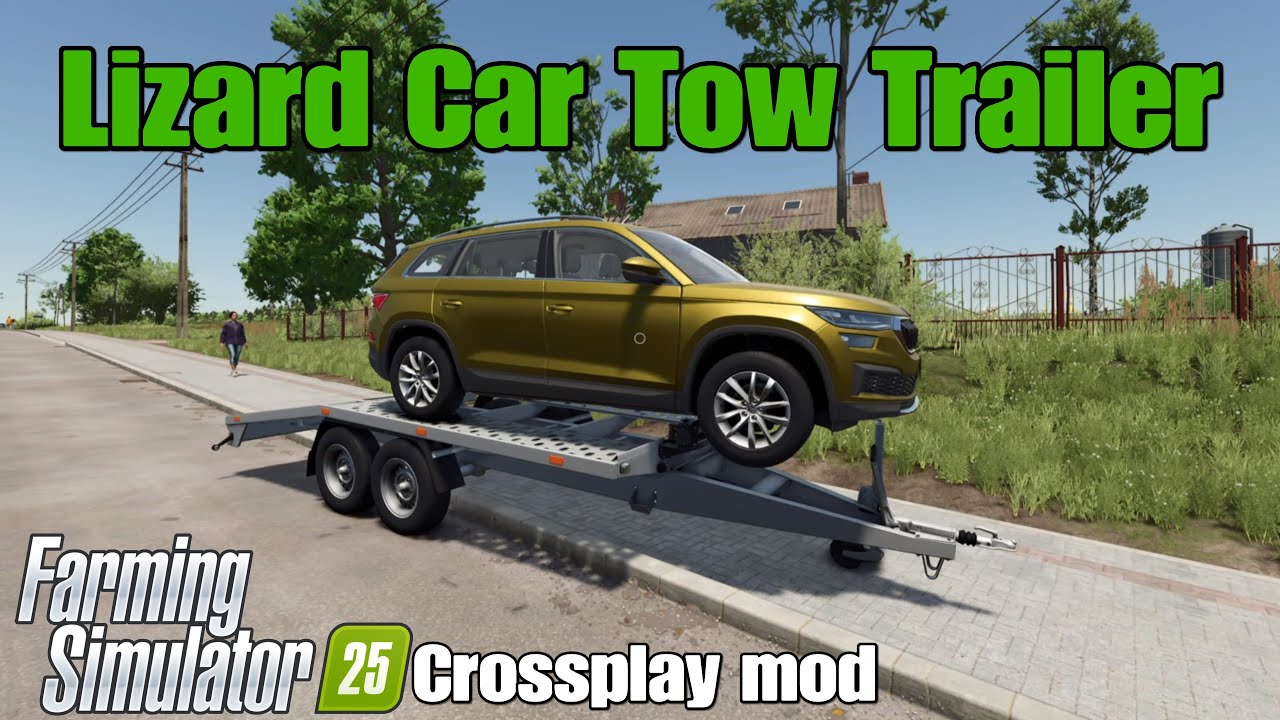 Lizard Car Tow Trailer / FS25 crossplay mod - YouTube