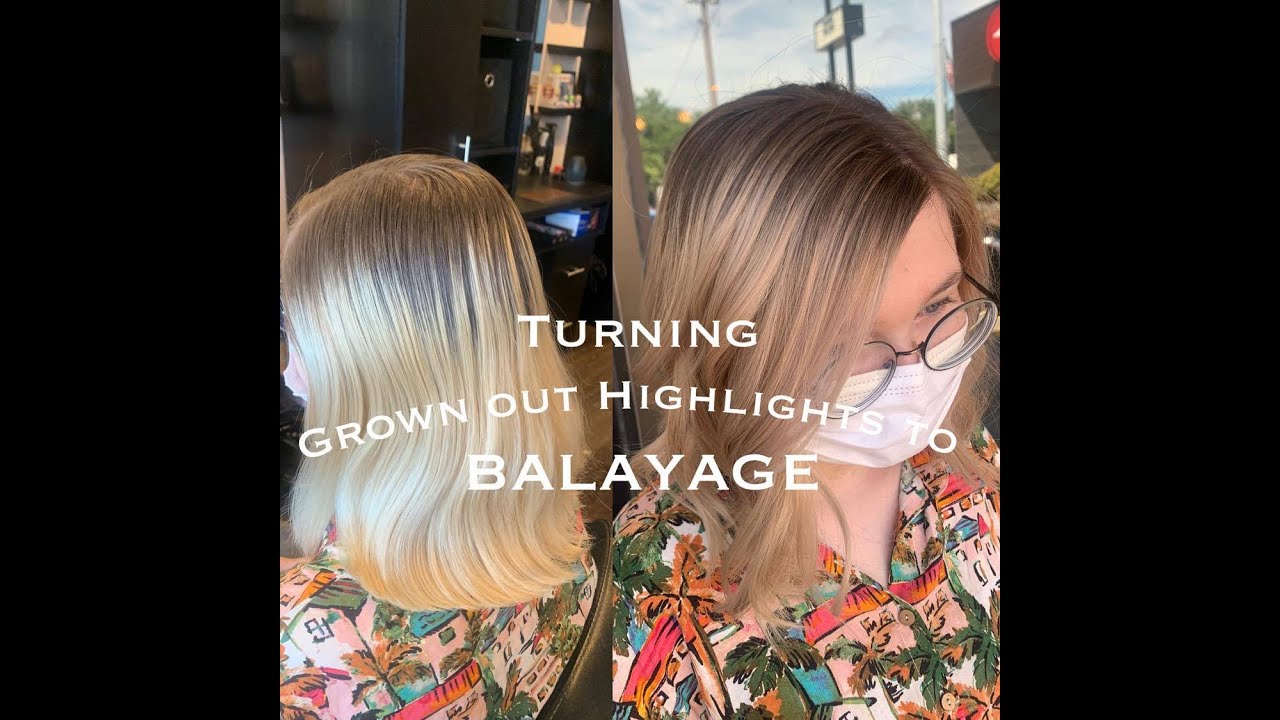 Turning Grown Out Highlights to Blended Balayage! - YouTube
