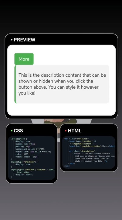 Interactive Show/Hide Description with CSS #coding #programming #slug #param #javascript # ...