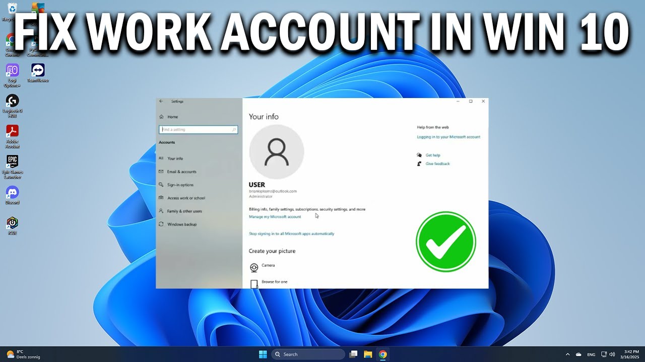 How To Fix Your Work or School Account on Windows 10 - Easy Fix - YouTube