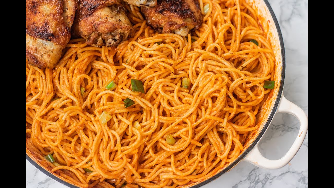 Jollof Spaghetti Recipe | How to make spahetti jollof - YouTube