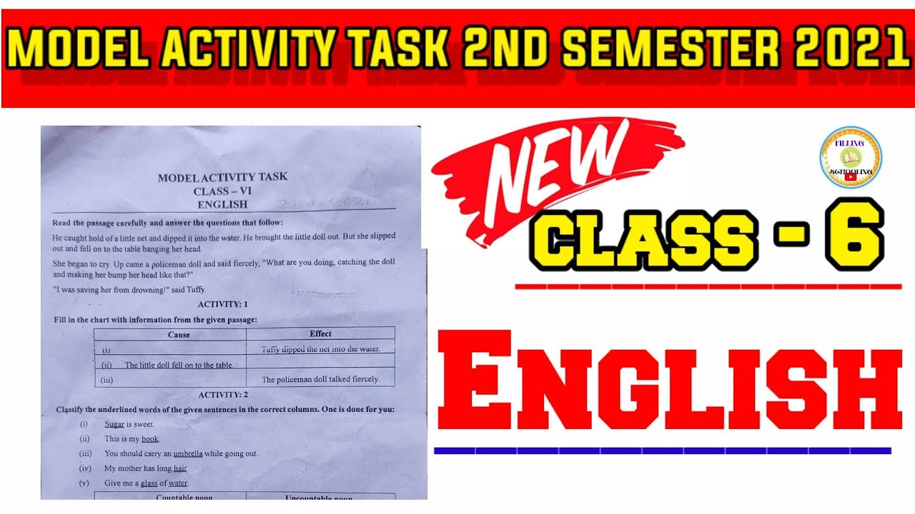 model activity task class 6//new 2nd semester//English 🙏 ️ - YouTube
