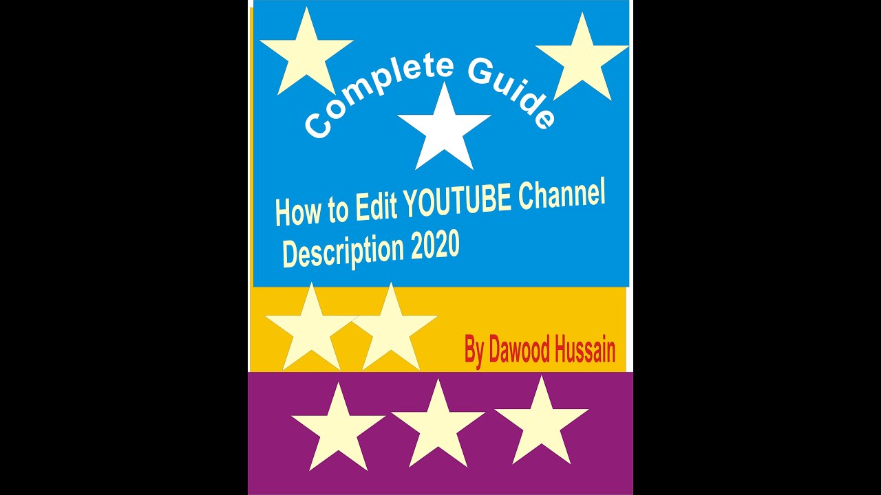How to Edit youtube channel description||youtube channel description me ...