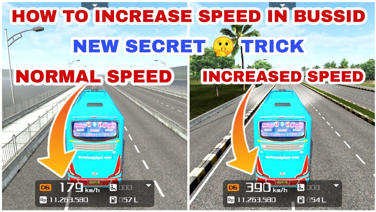 🤩 INCREASE SPEED FOR JET BUS NORMAL VS SPEED BUS SIMULATOR INDONESIA ...