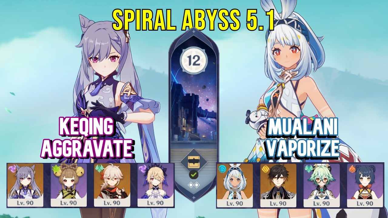 C2 Keqing Aggravate & C0 Mualanai Vaporize | Spiral Abyss 5.1 | Genshin ...