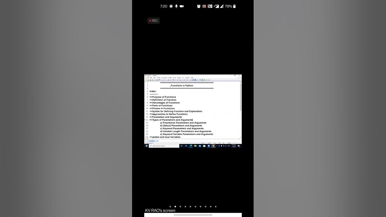 Day 19 PYTHON @ 4 00 PM IST by Mr KV Rao FUNCTION CONCEPT IN PYTHON ...
