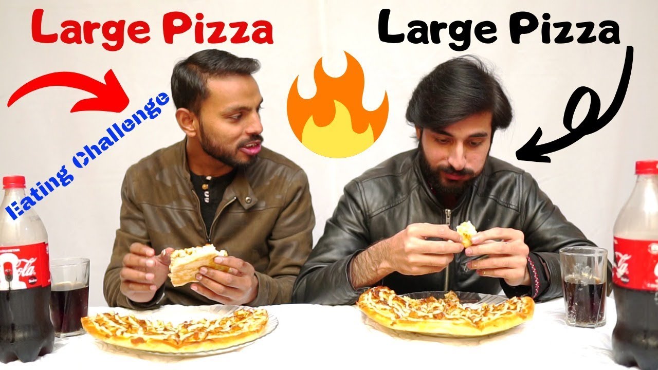 Large Pizza Eating Challenge 😱@Boss of Challenges Vs @Crazy Food ...