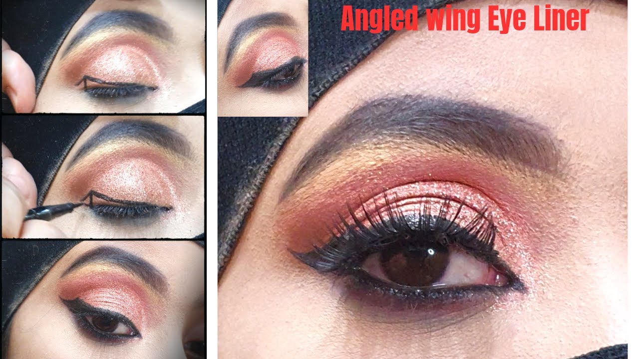 How To Apply Angel Wing Eyeliner Rose Gold Eye Makeup Tutorial Youtube